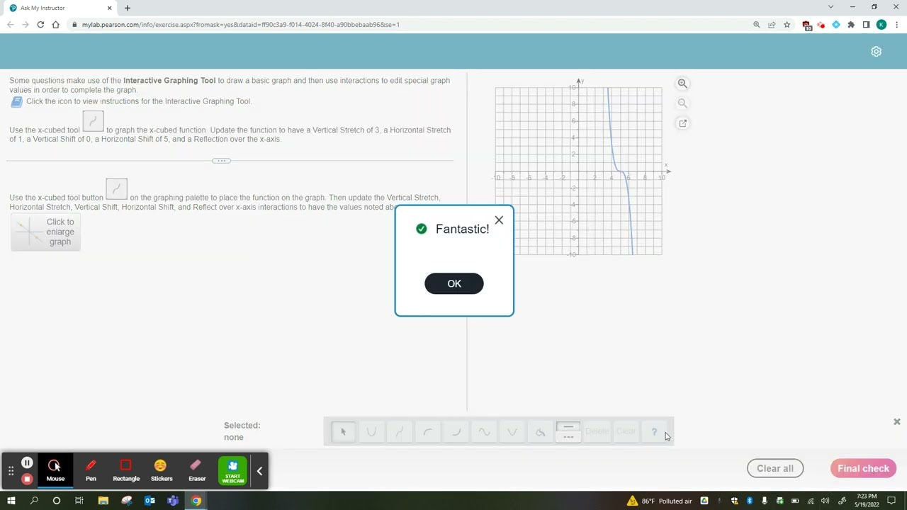 Interactive Graphing Tool on MyMathLab