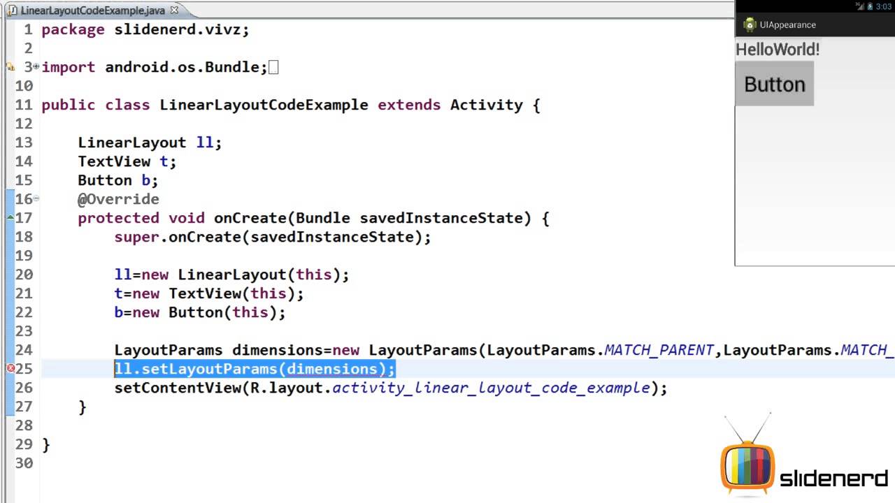 Lession 36 Android Linear Layout Using Java Code Part 2  Android User Interface Tutorial HD 1080p HD