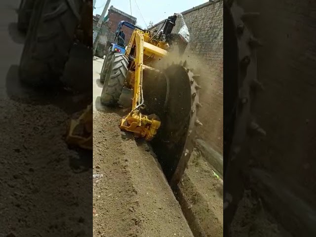 Tractor Mounted Wheel Trencher Machine - 1.5m Tractor Mounted Wheel ...