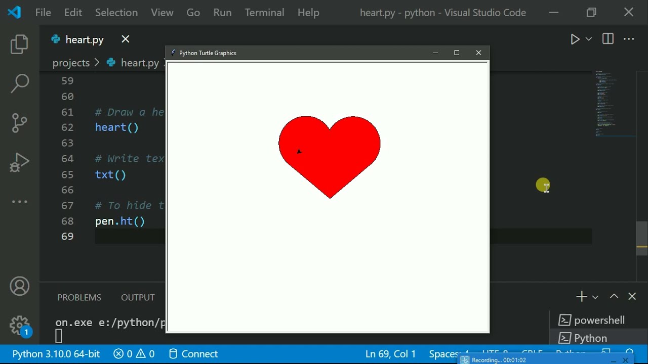 Make Heart with Python | Python projects for Beginners