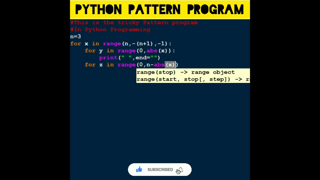 #python 12 To print Tricky Pattern program in python programming | #python #coding #shorts