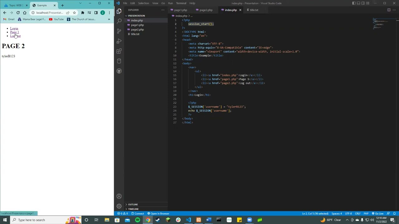 Explaining the session_start() & session_destroy() php functions.