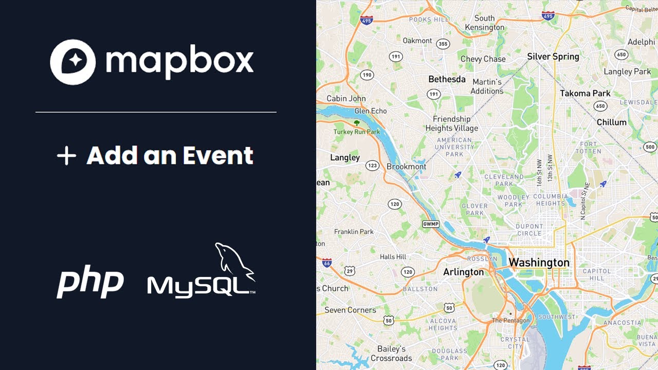 Add an event to a map using Mapbox and PHP
