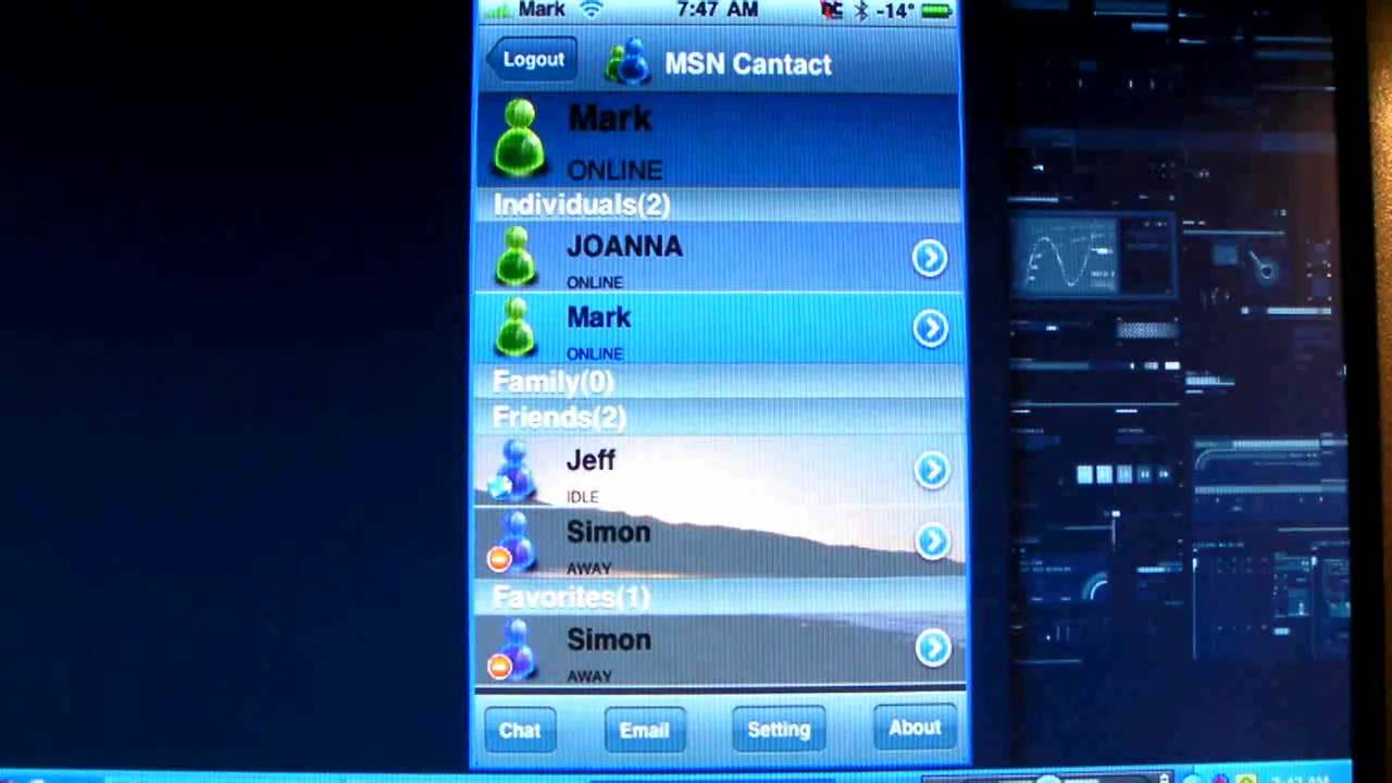 MSN Mobile Messanger App