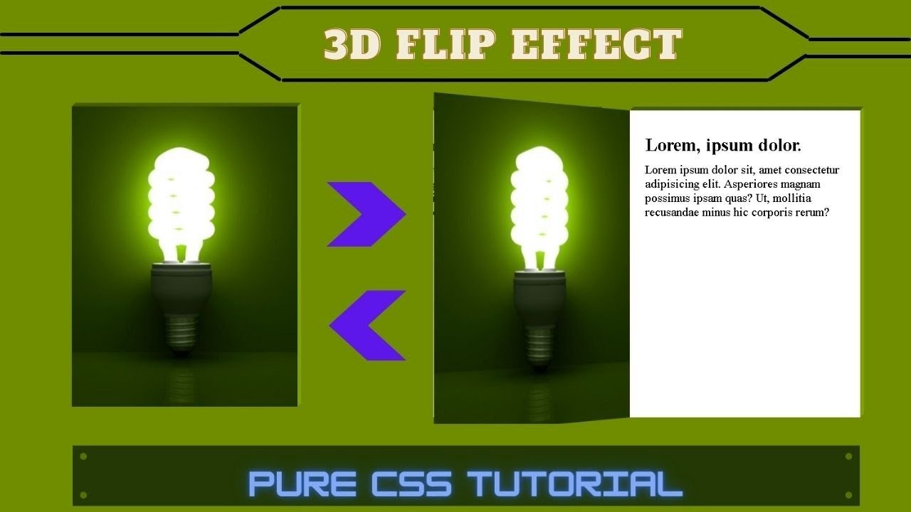 FLIP CSS ANIMATION | 3D FLIP EFFECT| CARD HOVER EFFECT CSS| CSS ANIMATION |