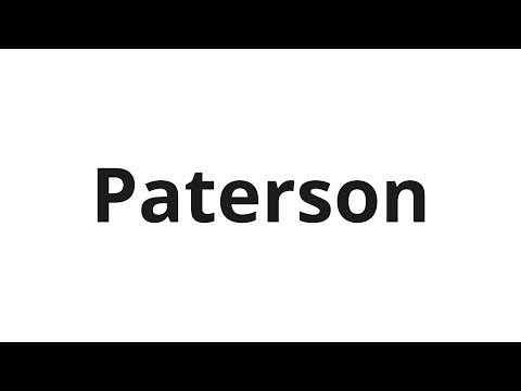 How to pronounce Paterson
