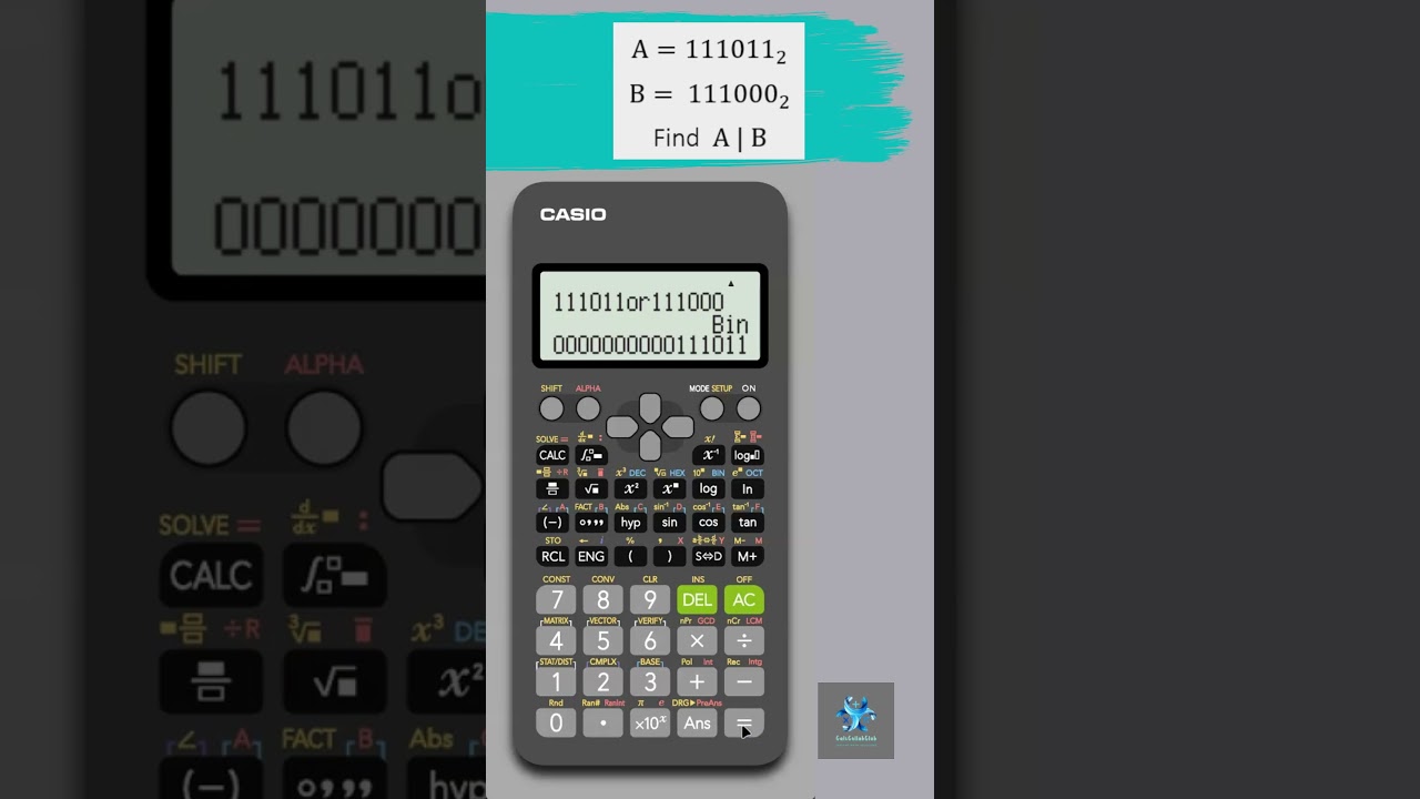 How to Do Bitwise Binary Operation | Casio fx-991ES Calculator | BIN | OR | NOR | Base | ExamTips