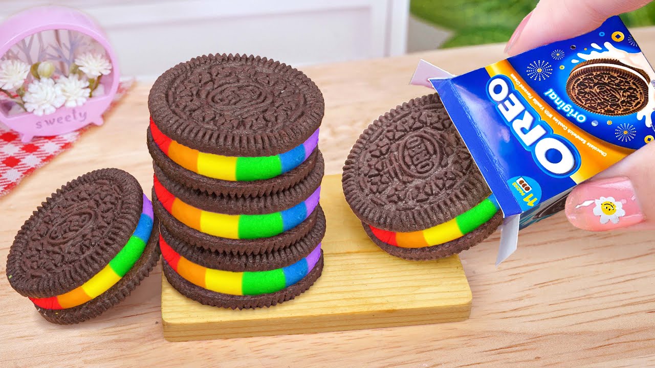 Fantastic OREO Cake 💙 Wonderful Miniature Rainbow Oreo Chocolate Cake Decorating | Mini Cakes Making
