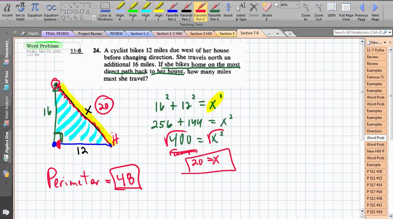 Pythagoras Word Problems