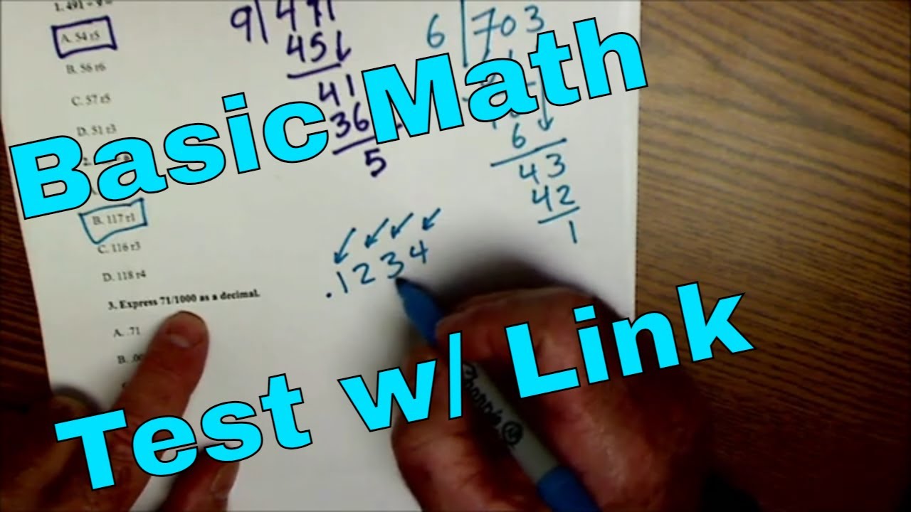 Free Basic Math Practice Test