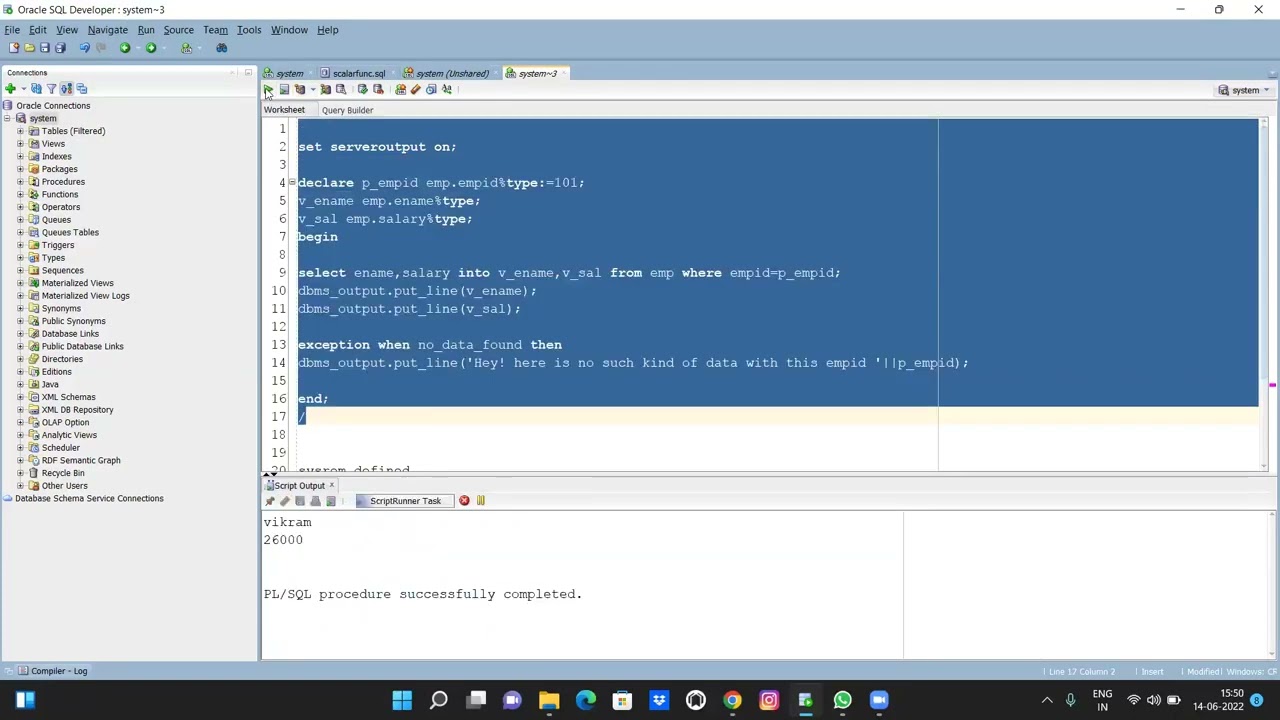 Print any data using PLSQL in Oracle