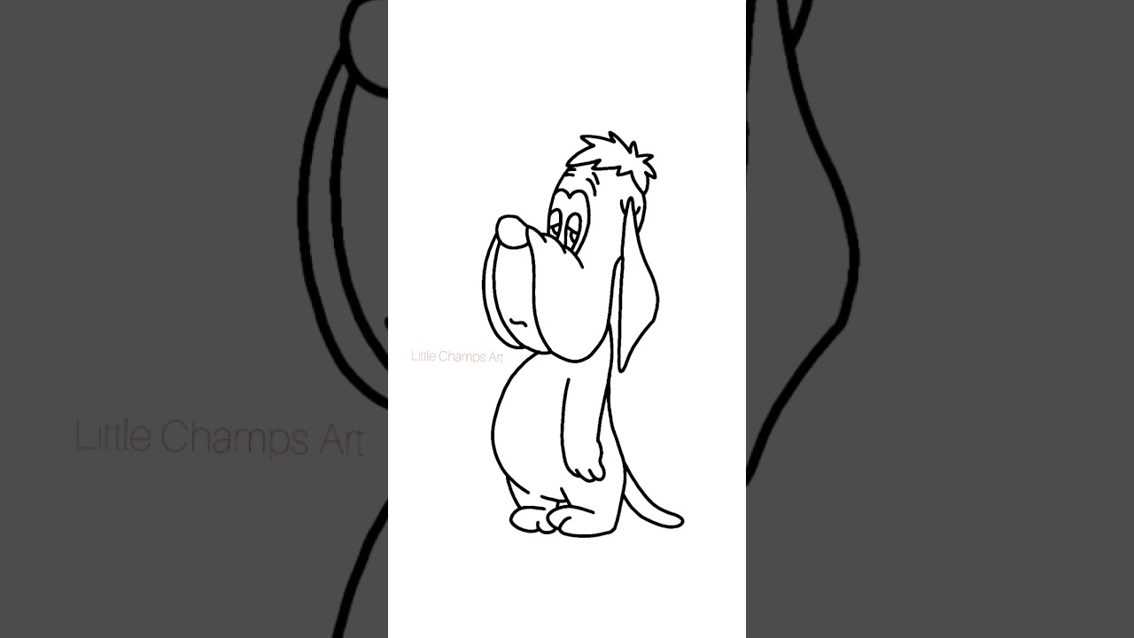 Lets draw Detective Droopy dog | Little Champs Art