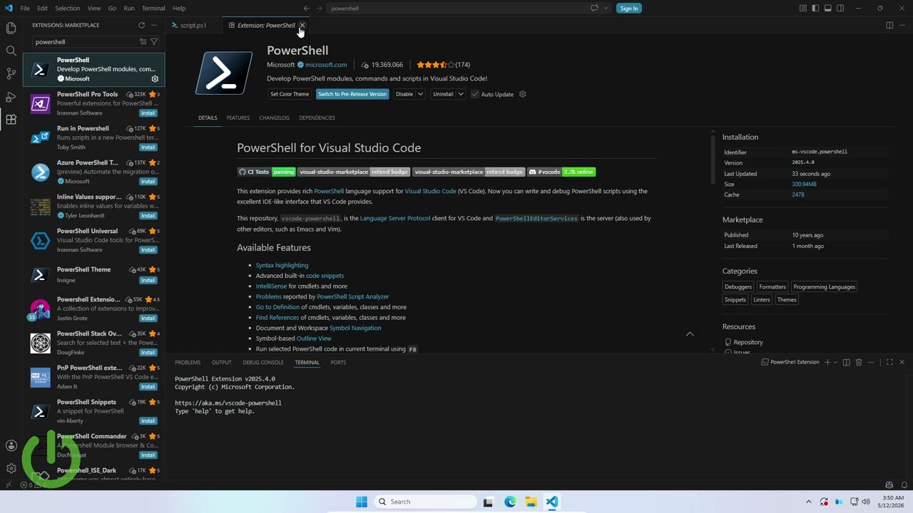 MICROSOFT Windows - How to Use Visual Studio Code for PowerShell Scripting