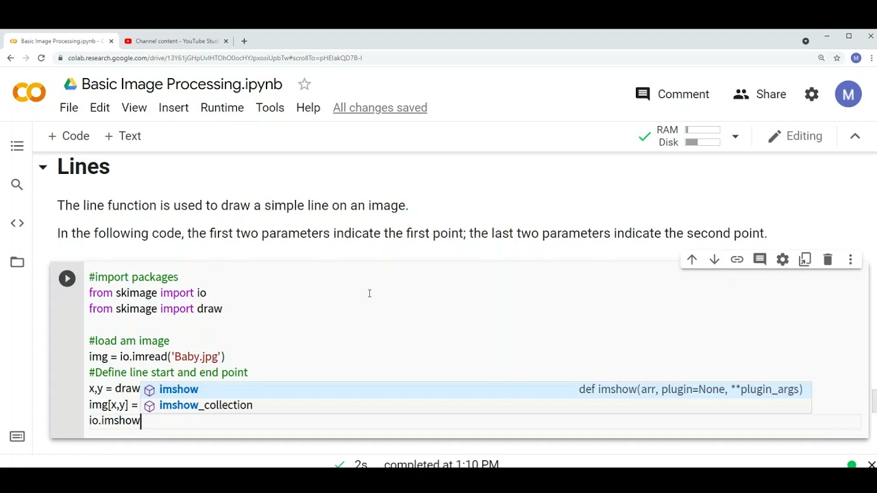 Basic Image Processing Using  Python Tutorial 6 ( Drawing line and circle on an image)