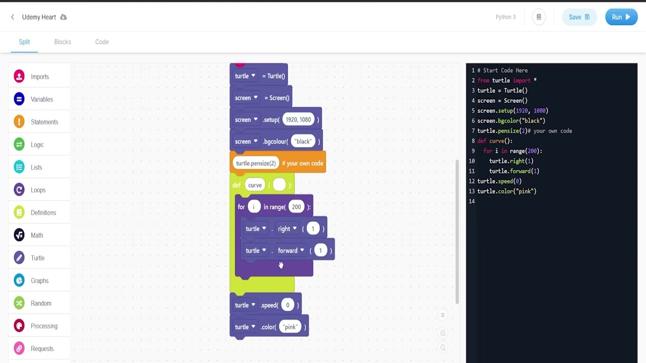 Coding Made Easy: Creating A Heart In Block Scripting and Python