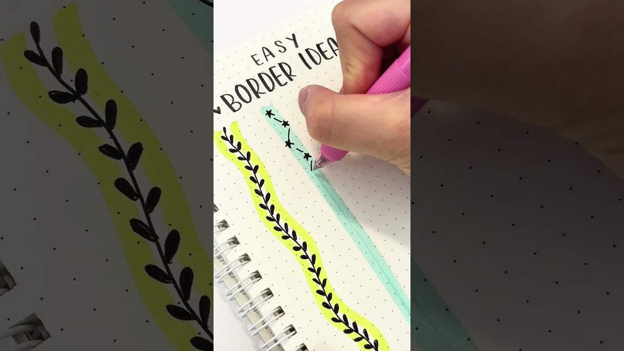 Easy border ideas for your bujo! 🌹| WRITECH Brush Tip Marker Pens