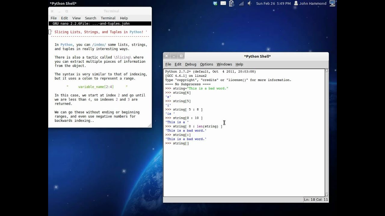 Python 24 Slicing Lists, Strings, and Tuples