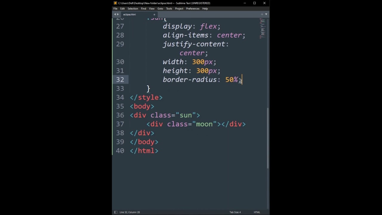 How to Create Solar Eclipse System | HTML CSS #shorts