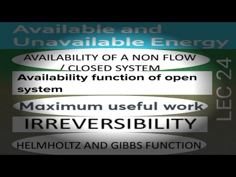 Availability function for Open & Close system || Irreversibilty || Gibbs function || Thermodynamics