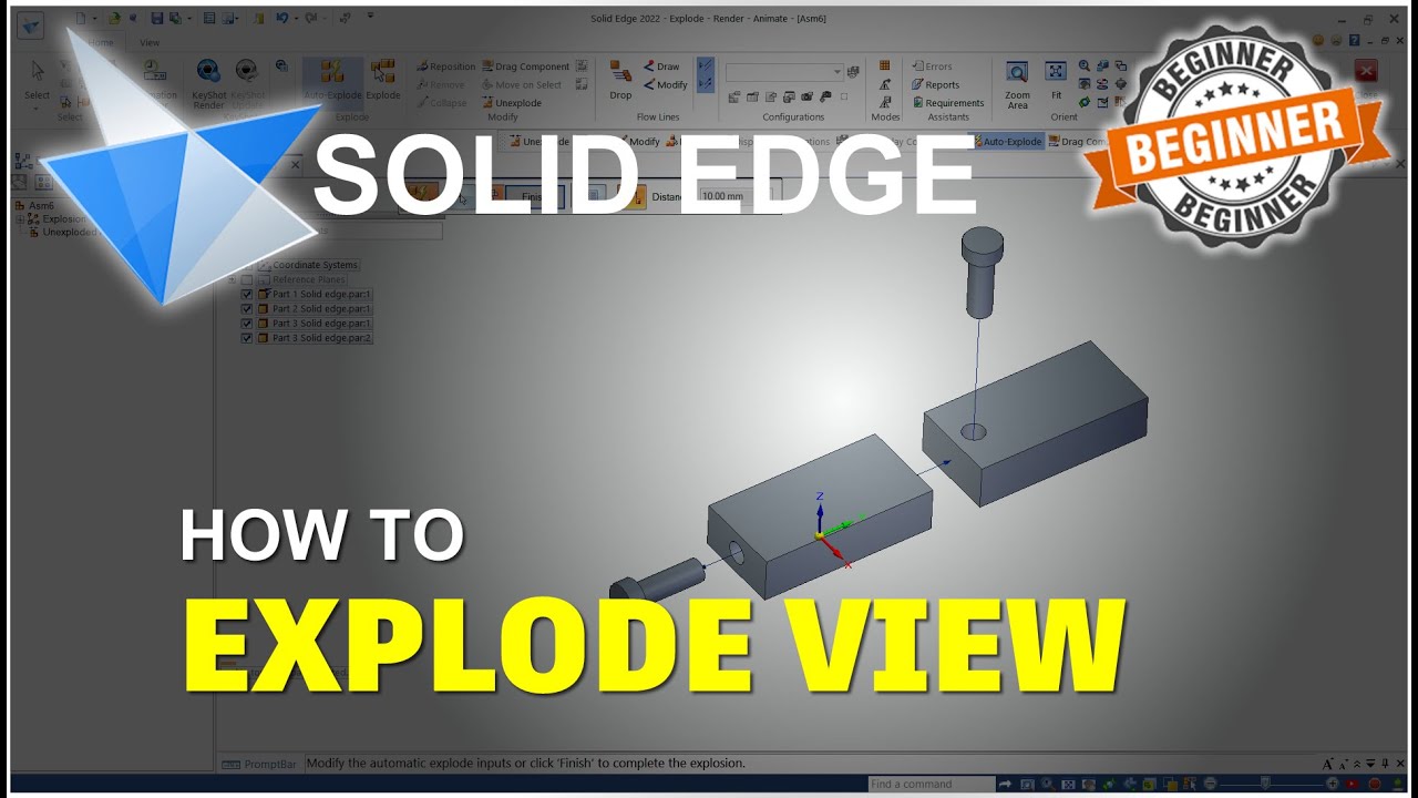 Solid Edge How To Explode View Tutorial