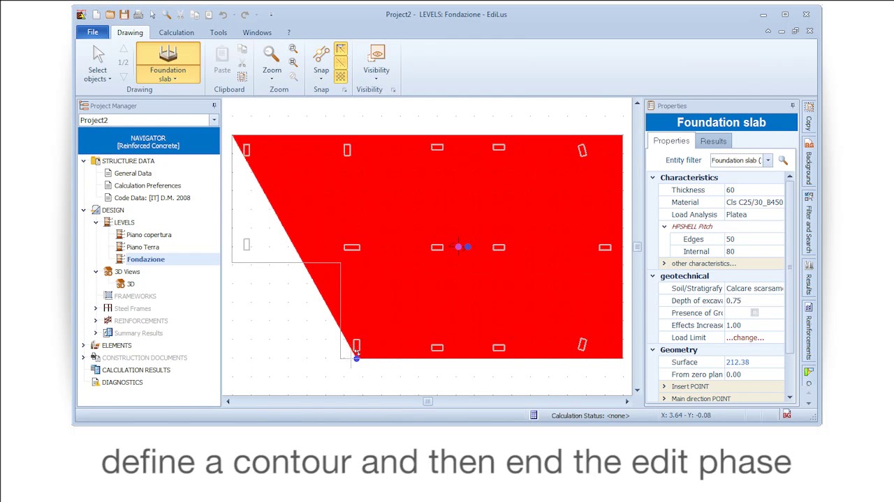 EdiLus Tutorial - Inserting a foundation slab - ACCA software