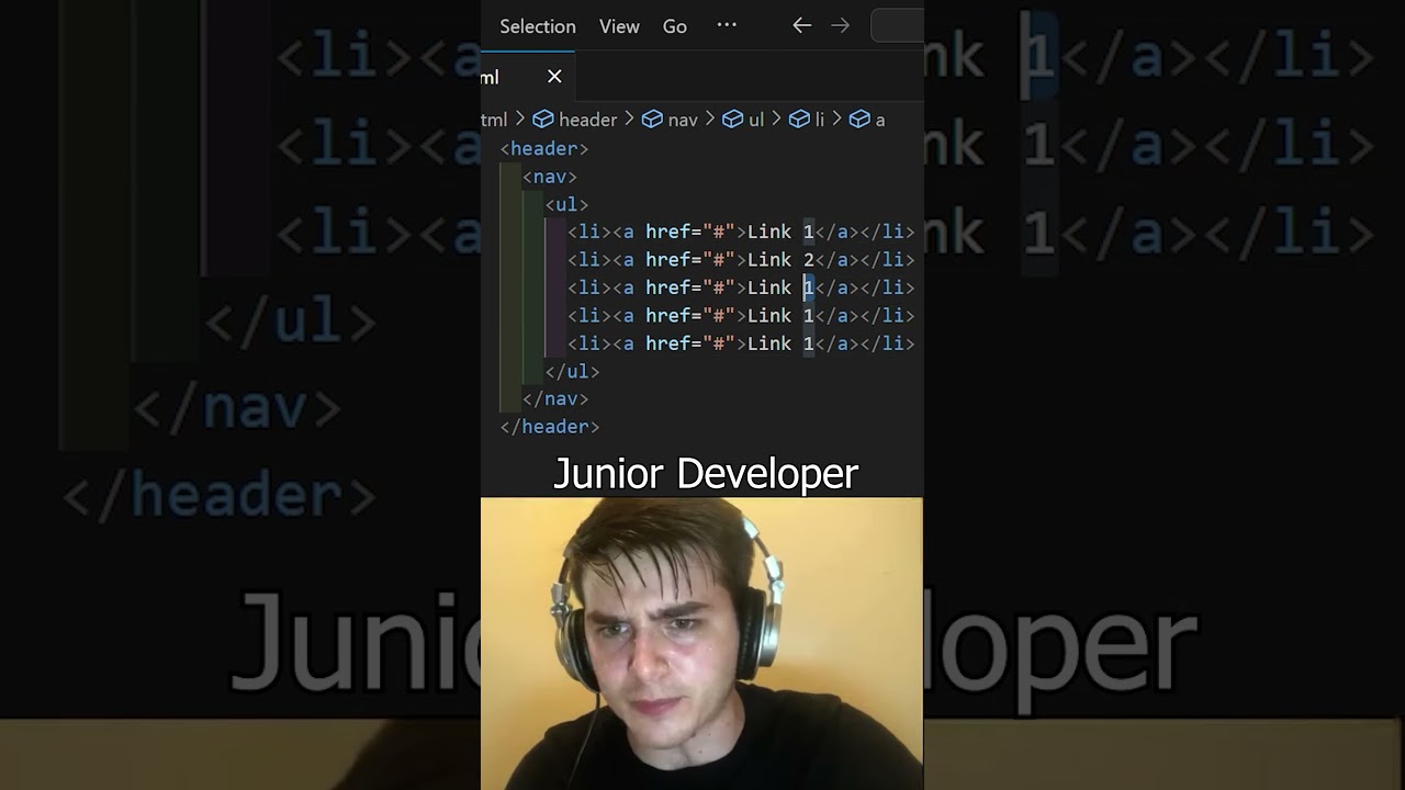 Junior Developer Vs Senior Developer #coding  #dev #shorts #website #memes