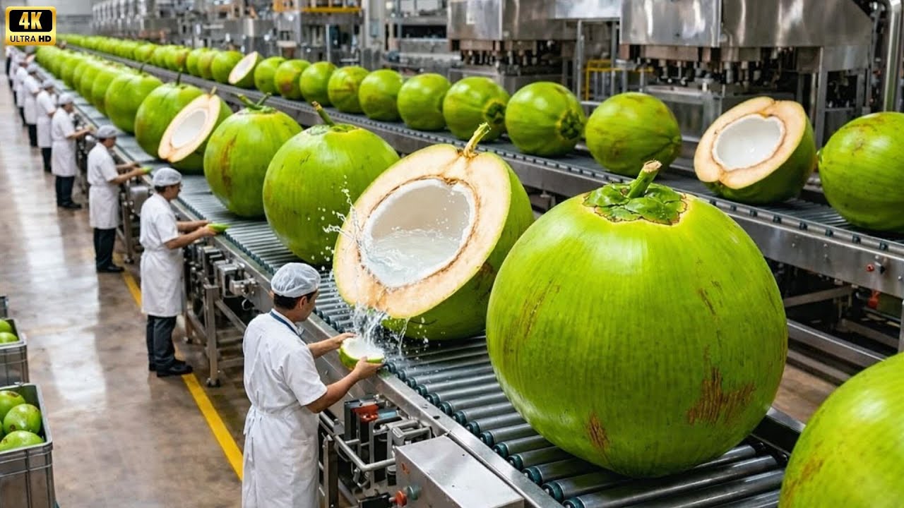 Inside the Coconut Milk Factory: From Fresh Coconuts to Creamy Bottled Milk