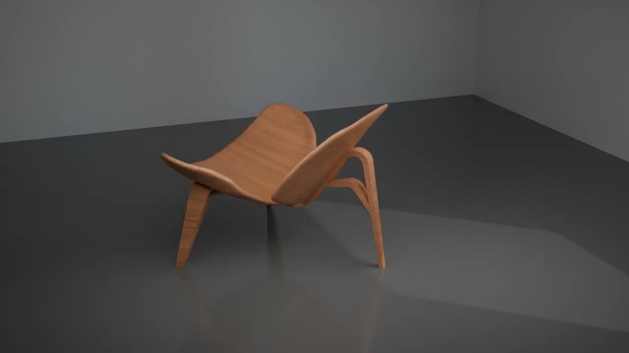 Shell Chair – Game Ready Low Poly 3D Model (.FBX, .OBJ, .BLEND).