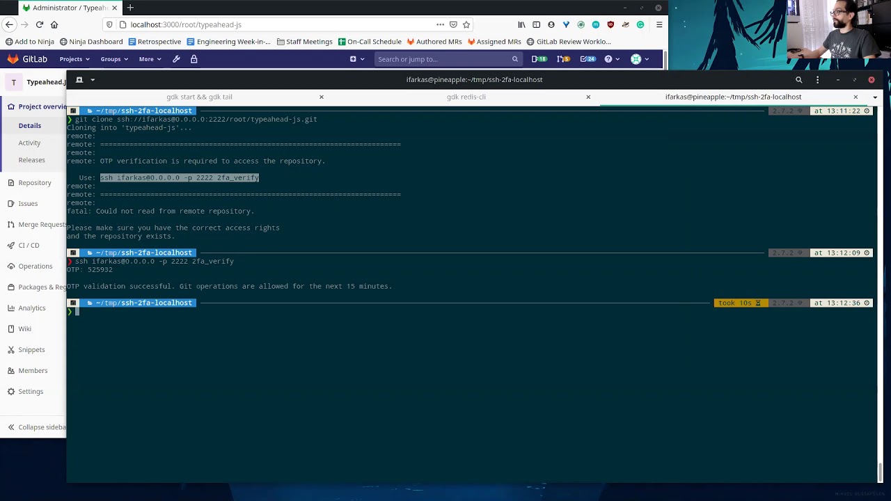 POC: OTP verification for git+ssh using a gitlab-shell cmd