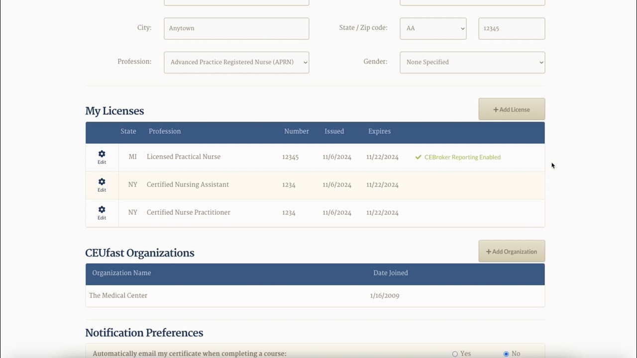 How CEUfast Reports Your Completed Certificates