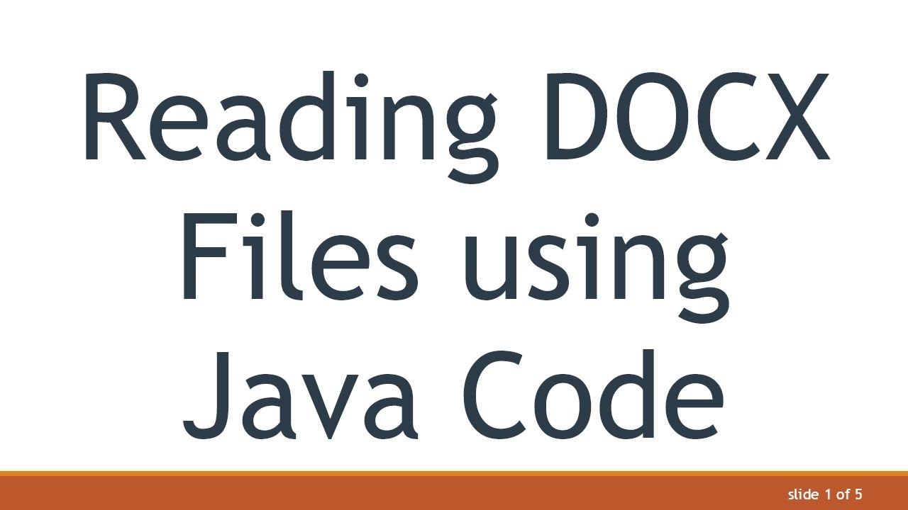 Reading DOCX Files using Java Code