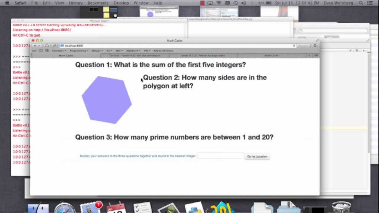 Creating a Math Cache web application using Bottle