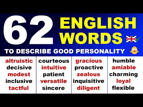 62 English Words To Describe Good Personality! (meanings + example sentences)