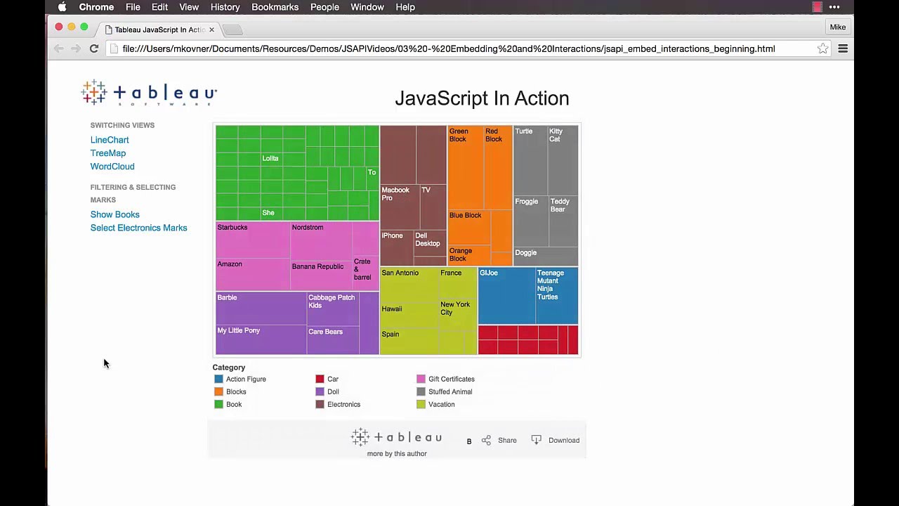 JavaScript API:  Embedding and Interactions
