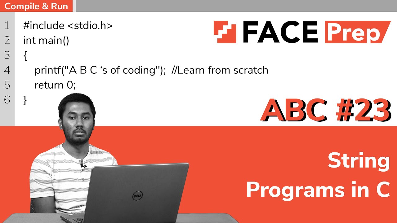 String programs in C contd. | C Programming for Beginners  | AnyBody can Code | #23