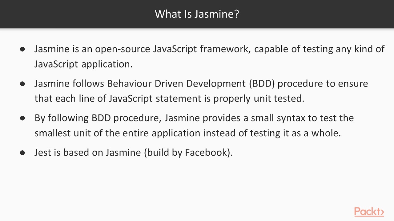 The Complete JavaScript Unit Testing Guide: Testing Applications with Jasmine | packtpub.com