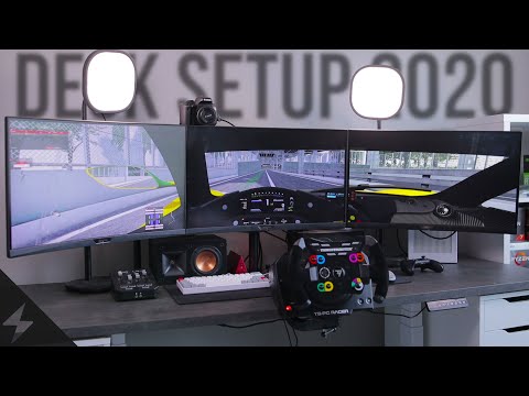 My UPGRADED Gaming, Streaming, and Sim Desk Setup! - 2020 Revamp