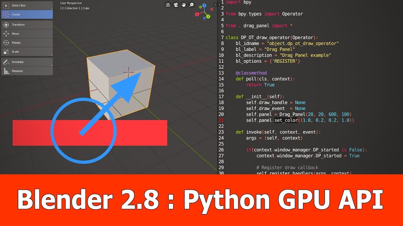 Blender 2.8 Tutorial : GPU Python Addon API