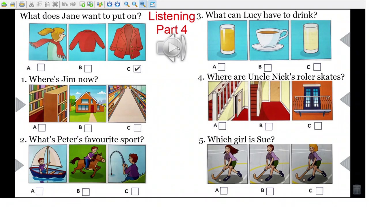 movers 1  2018  test 3 part 4