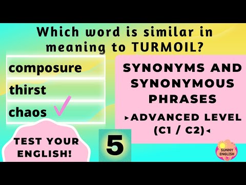 ENGLISH VOCABULARY QUIZ | SYNONYMS | C1 / C2 | ADVANCED LEVEL | Sunny English