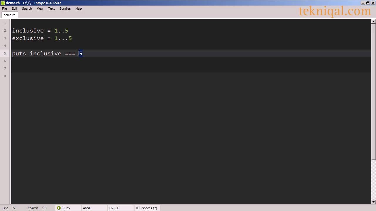 Ranges in Ruby - tekniqal.com