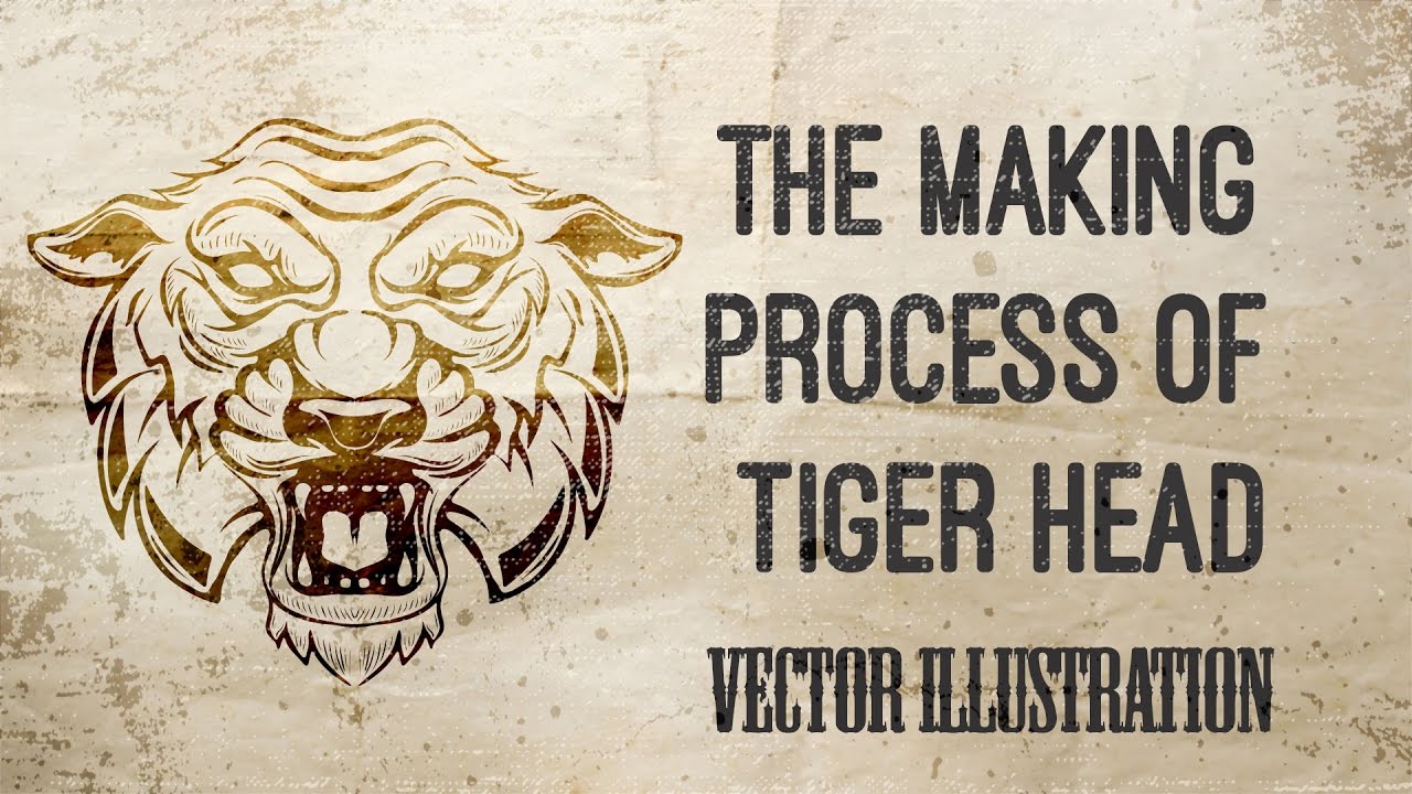 Tiger headl. Speed art vector drawing