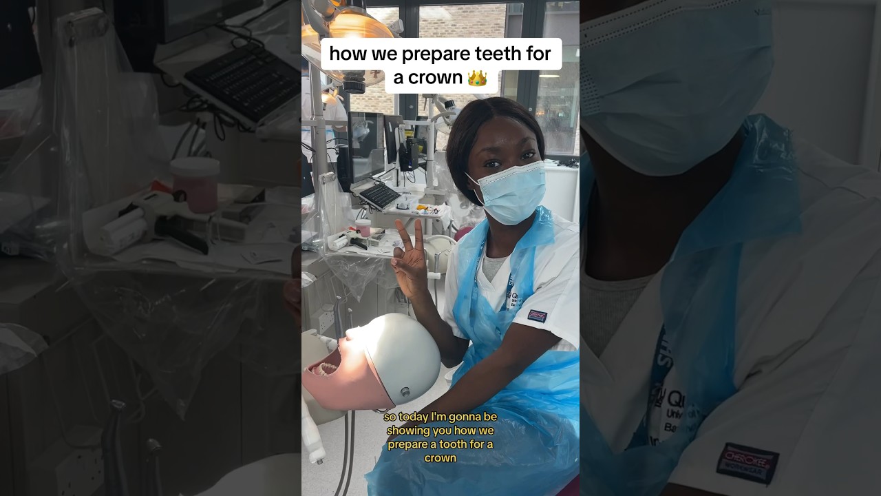 How we prepare a tooth for a crown! 🦷👑 #dentalstudent #dentistry #dental #study