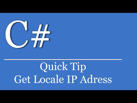 Quicktip #09 - C# Tutorial - Lokale IP Adresse herausfinden | Visual Studio | .NET | IPv4