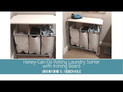 Honey-Can-Do Rolling Laundry Sorter with Ironing Board | Unboxing & Assemble