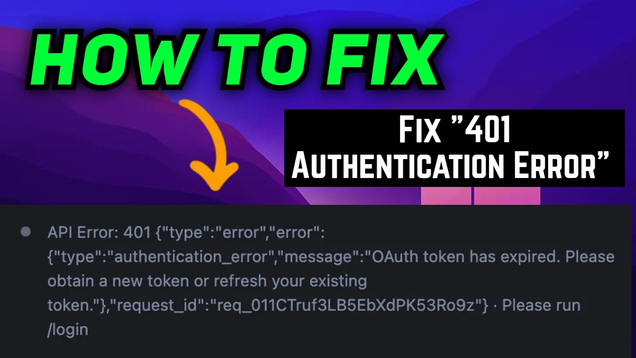 Claude Code 401 Authentication Error Fixed | How to Fix 401 Authentication Error on Claude API