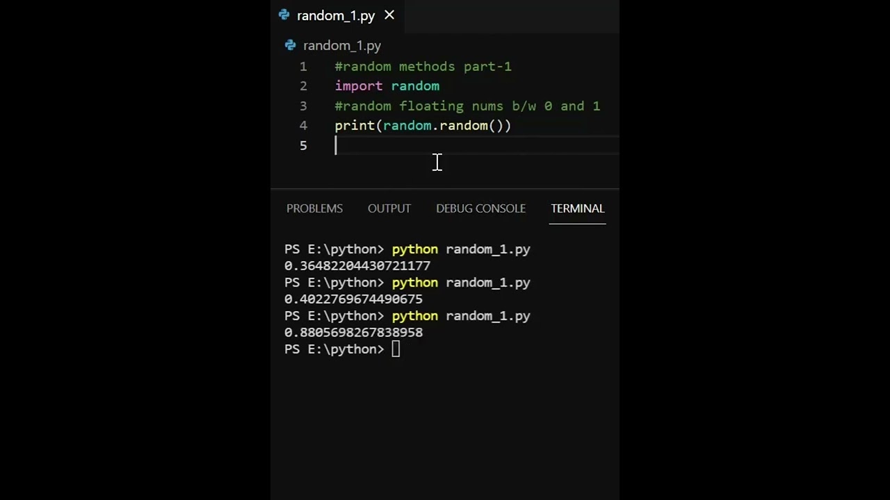 random methods part-1 #python #coding #shorts