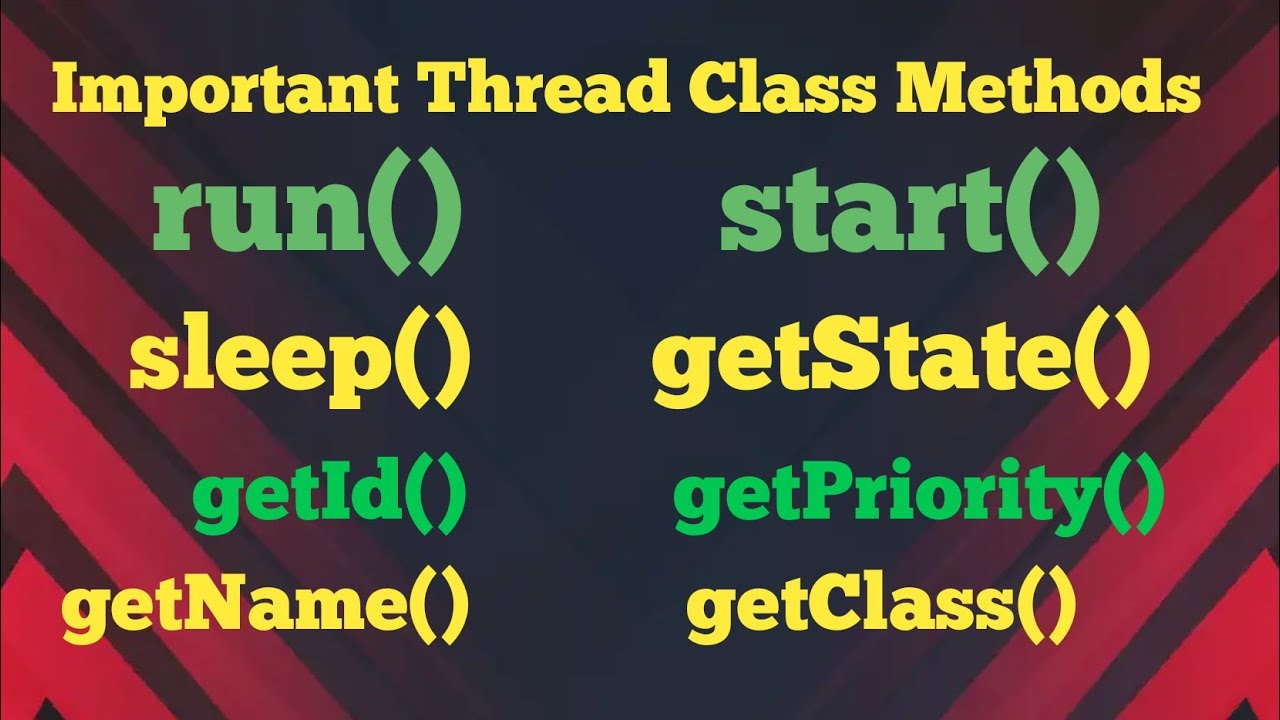 Important Thread class methods in java