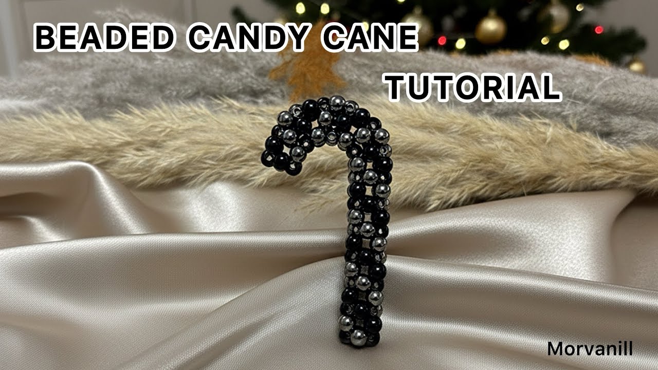 DIY Pearl Beaded Candy Cane Tutorial - Easy Christmas Ornament Making!