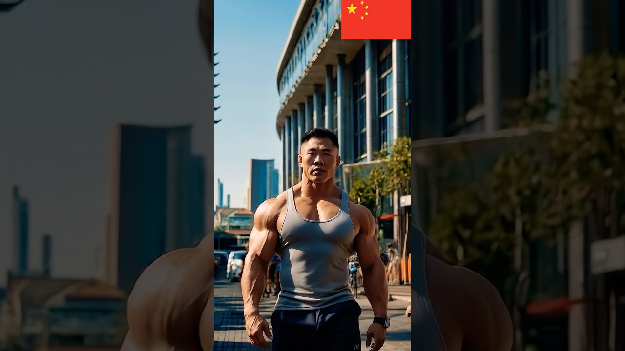 China bodybuilders with ai generated 😍💪 #muscular #fitness #bodybuilder #ai #china